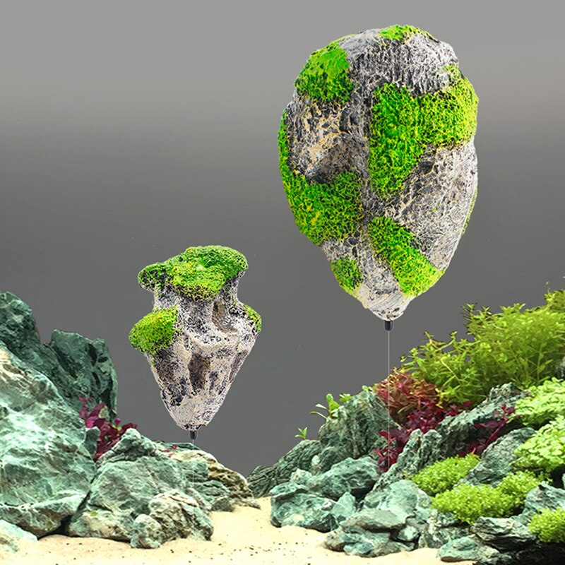 Floating Rock Suspended Artificial Stone Aquarium ... – Grandado