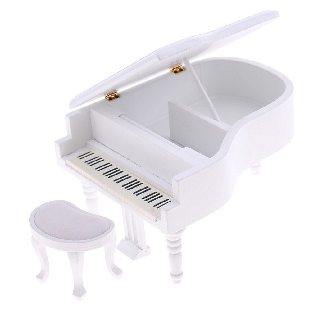 1/12 Scale White Wooden Classic Piano Dollhouse Mi... – Grandado