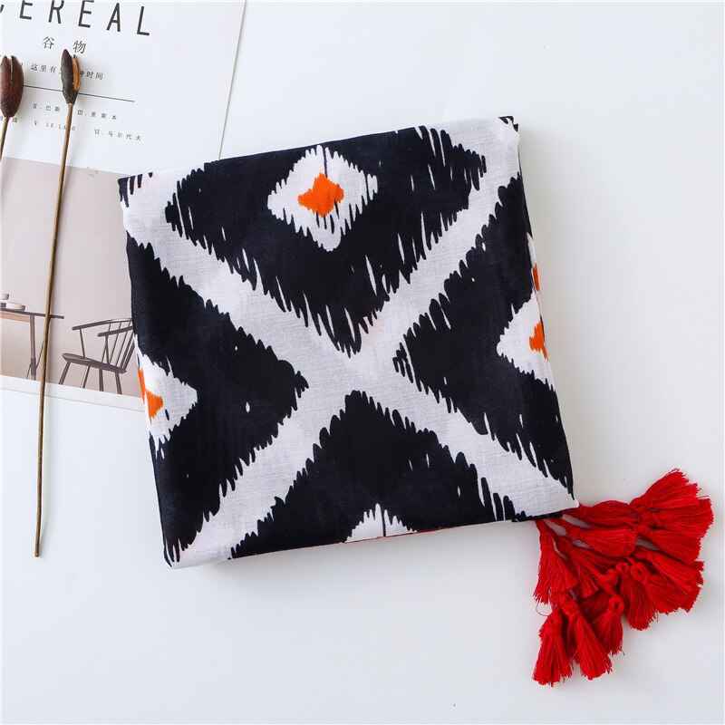Marte&Joven Luxury Brand Plaid Navy Blue Women Sca... – Grandado