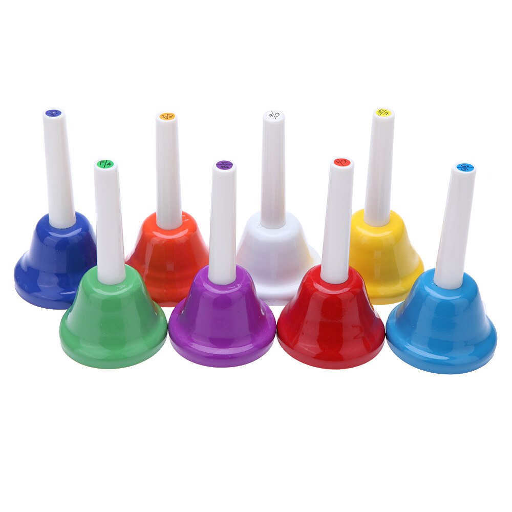 8pcs Handbell Hand Bell 8-Note Metal Colorful Kid ... – Grandado