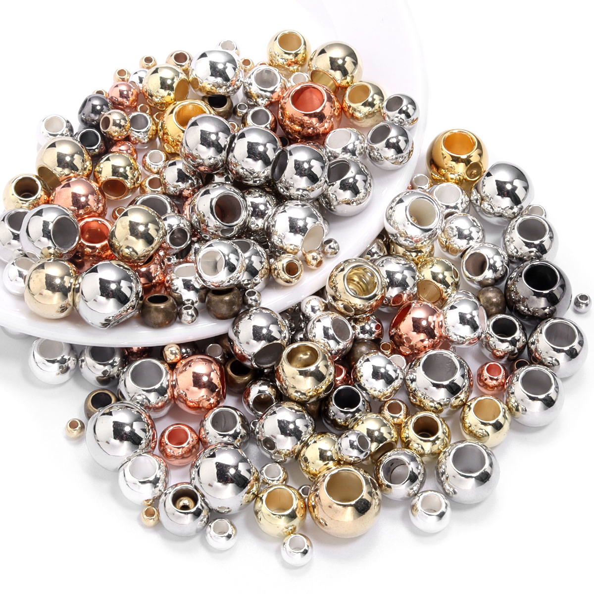 4-14mm CCB Beads Loose Spacer Round Beads For Jewe... – Grandado