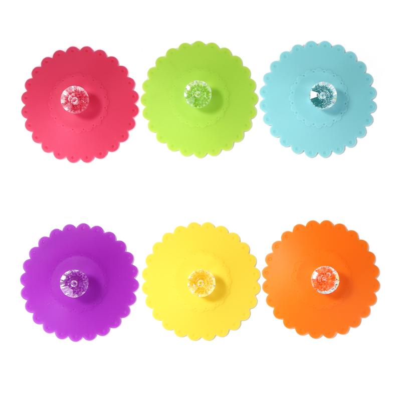 6pcs/set Silicone Drinking Cup Lid Cute Flower Ado... – Vicedeal
