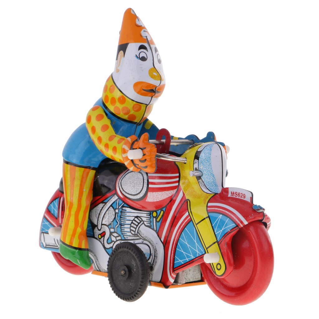 Clown On Motorcycle Tin Toy Collectible Clockwork ... – Grandado