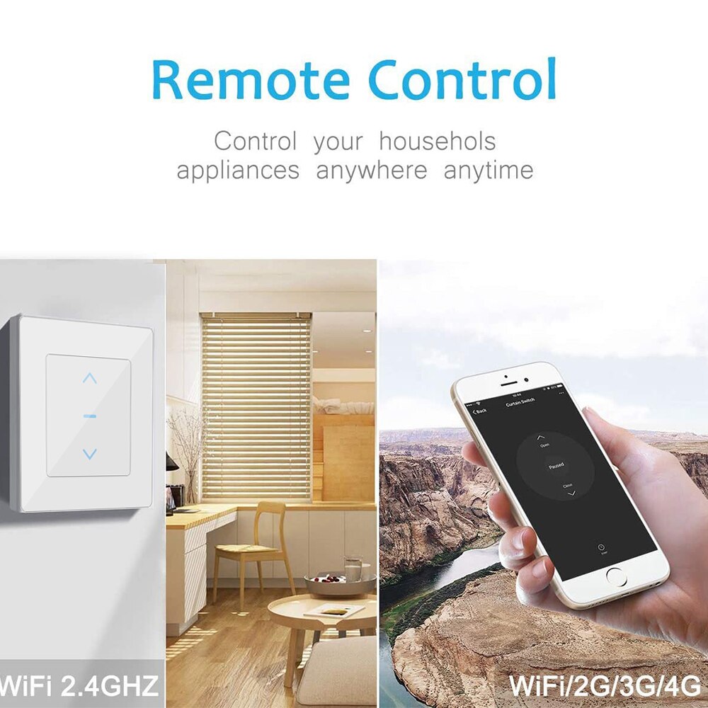Wifi Curtain Blind Switch Tuya Smart Life Electric... – Grandado