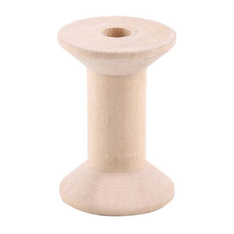 Pack of 10 Pieces of Wooden Empty Spools Empty Spo... – Grandado