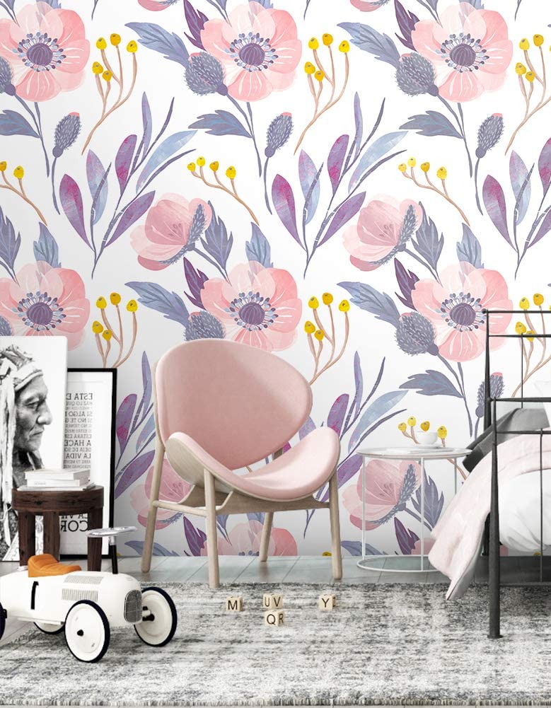 LUCKYYJ Floral Peel and Stick Wallpaper Vinyl Deco... – Grandado