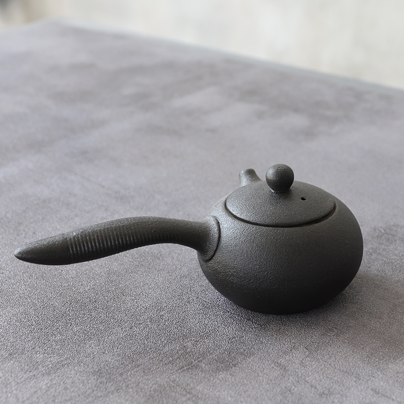 LUWU black ceramic kyusu teapot kettle tea pot chi... – Grandado