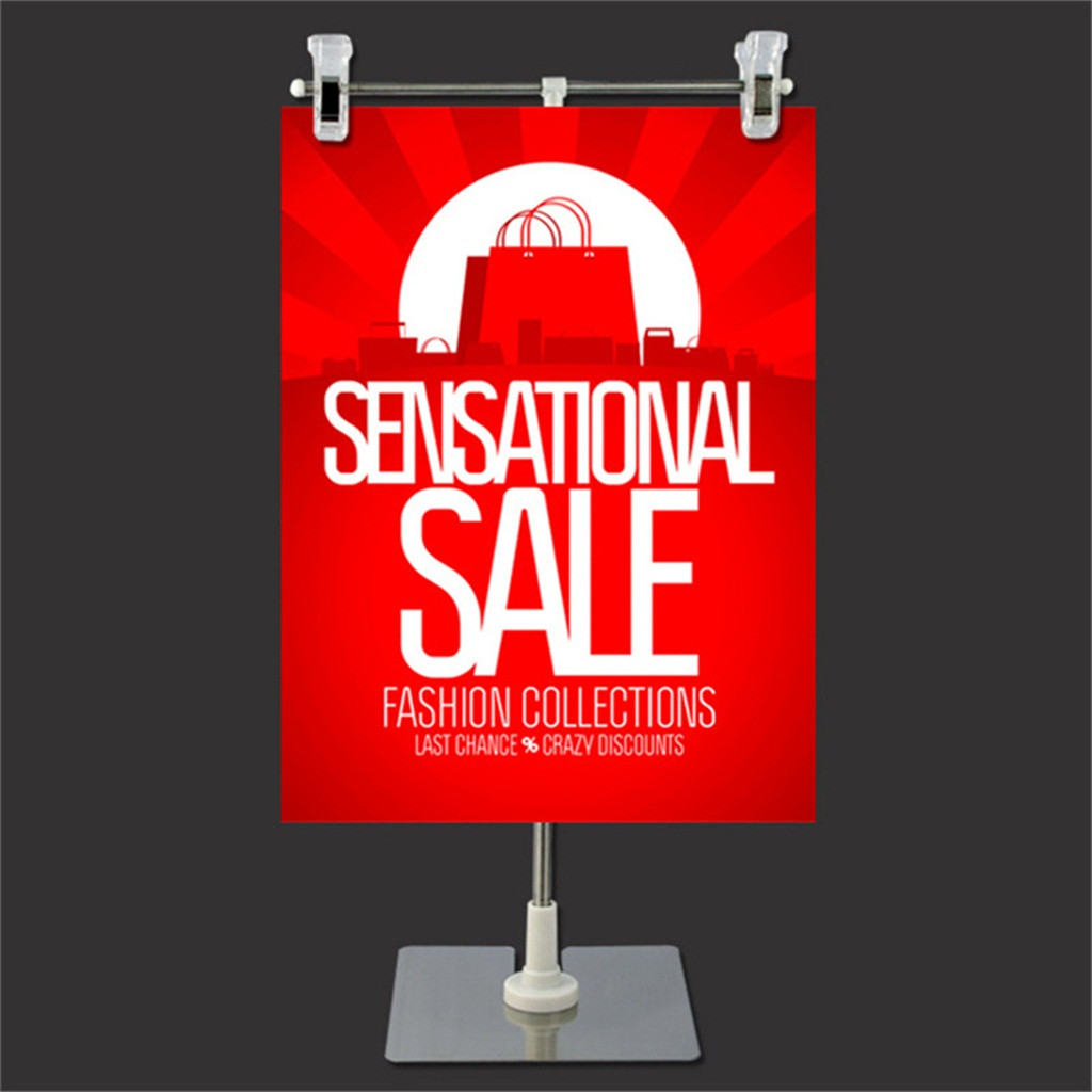 Adjustable Stainless Steel Poster Stand Mall Displ... – Grandado