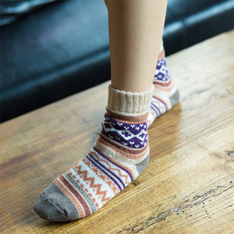 Women Men Thick Winter Knitted Socks Warm Wool Nor... – Grandado