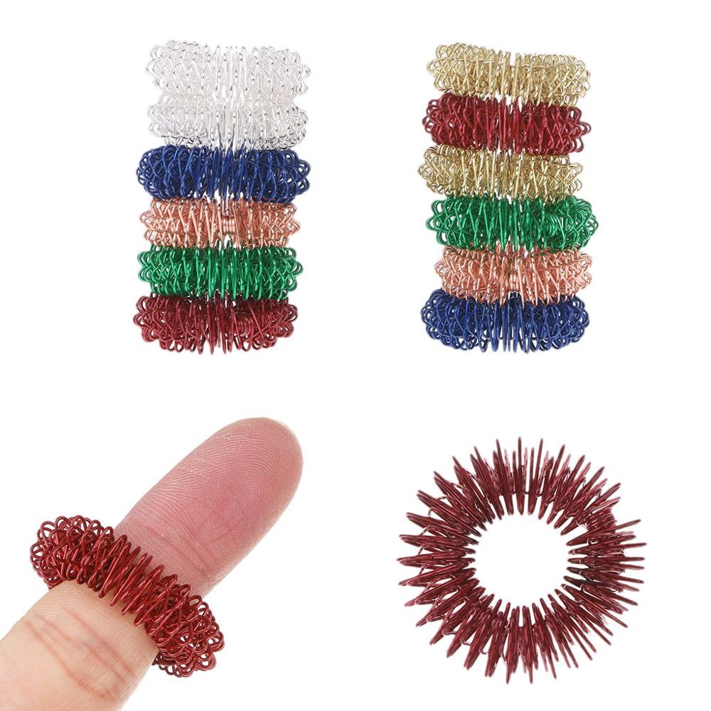 12PCS Spiky Sensory Finger Acupressure Ring Fidget... – Grandado