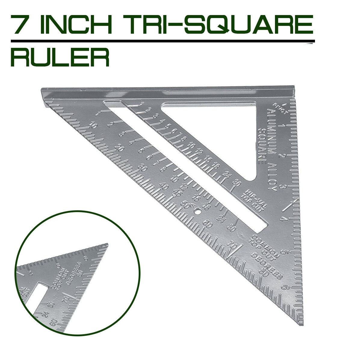7 Inch Measuring Ruler Aluminum Alloy Speed Square... – Vicedeal