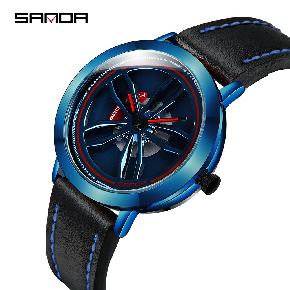 Rotating Wheel Dial Men Watches Car Rim Sports Qua... – Grandado
