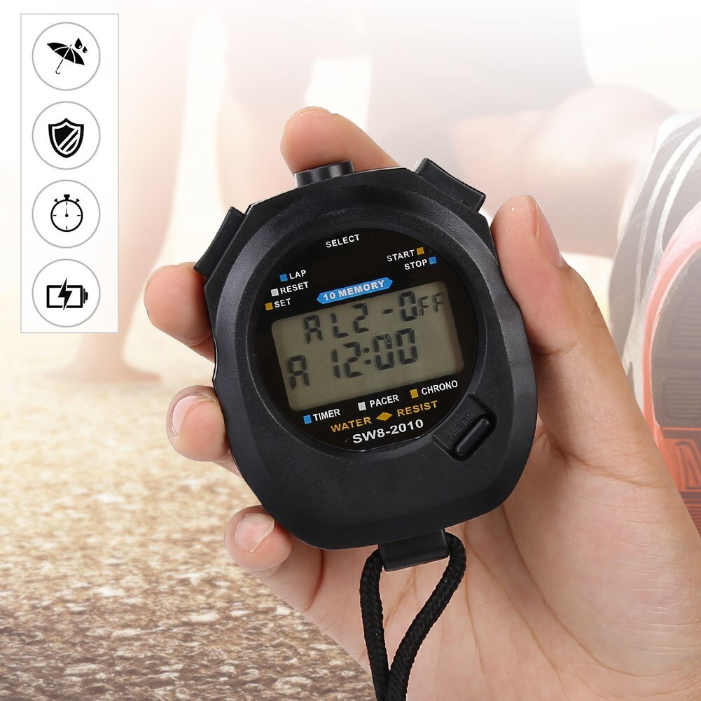 Stopwatch Timer Waterproof Stopwatch Countdown Spo... – Grandado Stopwatch Timer Waterproof Stopwatch Countdown Spo... – Grandado
