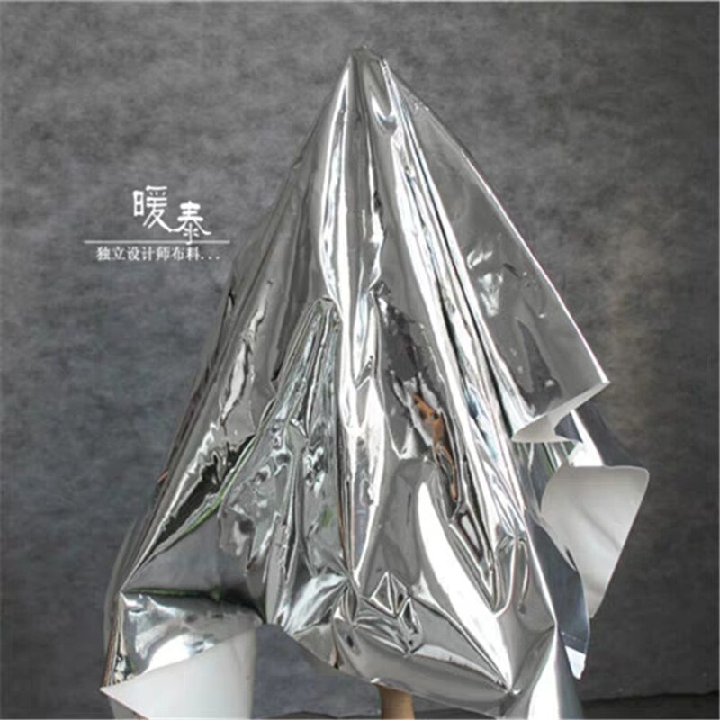 Silver Mirror Synthetic Leather Fabric PU Coating ... – Vicedeal