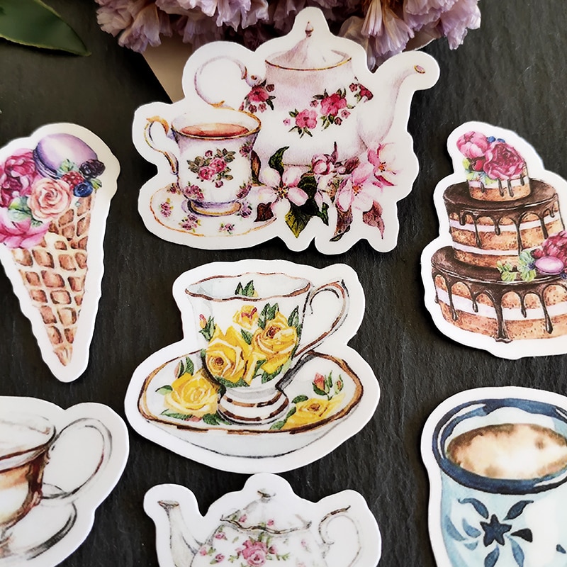 Japanese stickers afternoon tea dessert decoration... – Grandado