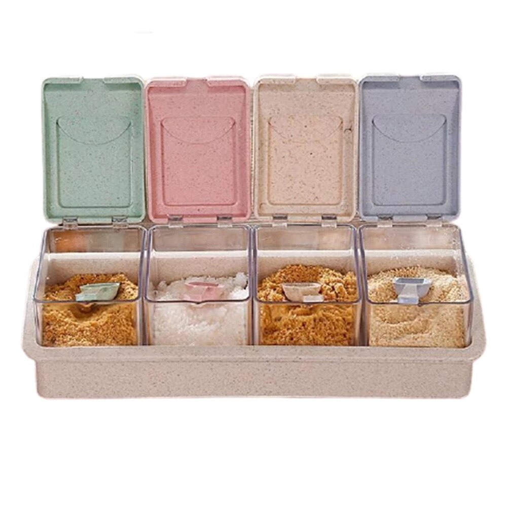 Kitchen Seasoning Box Set Wheat Straw Seasoning Ja... – Vicedeal