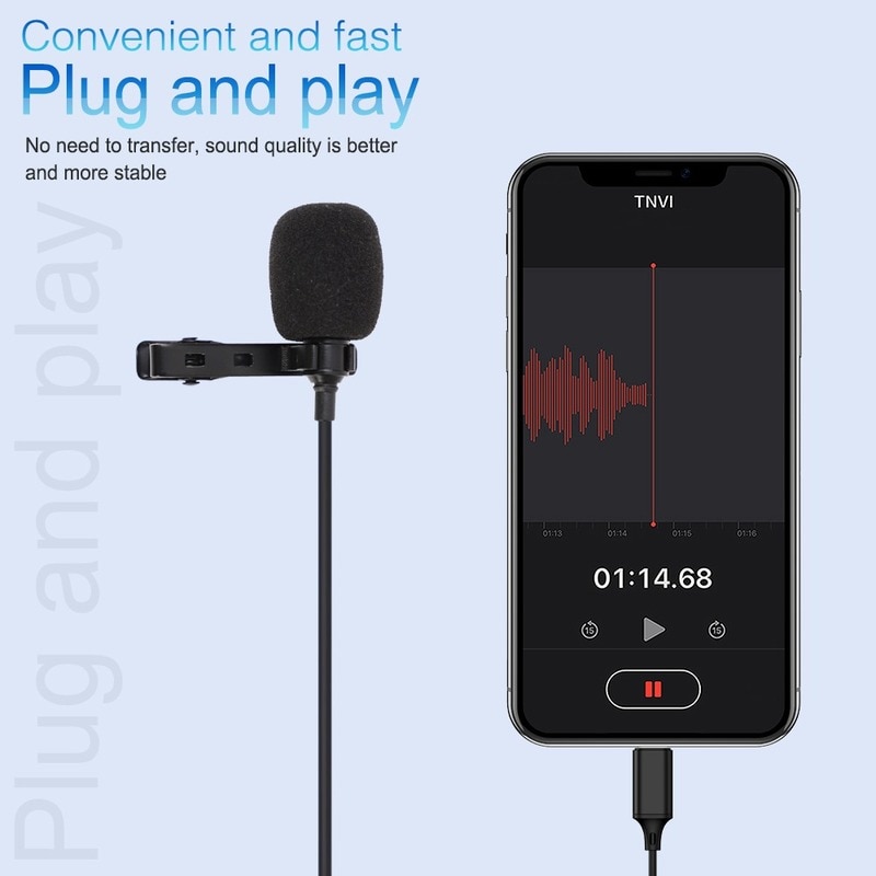 Mini Microphone for iPhone Lightning Type C 3.5mm ... – Grandado