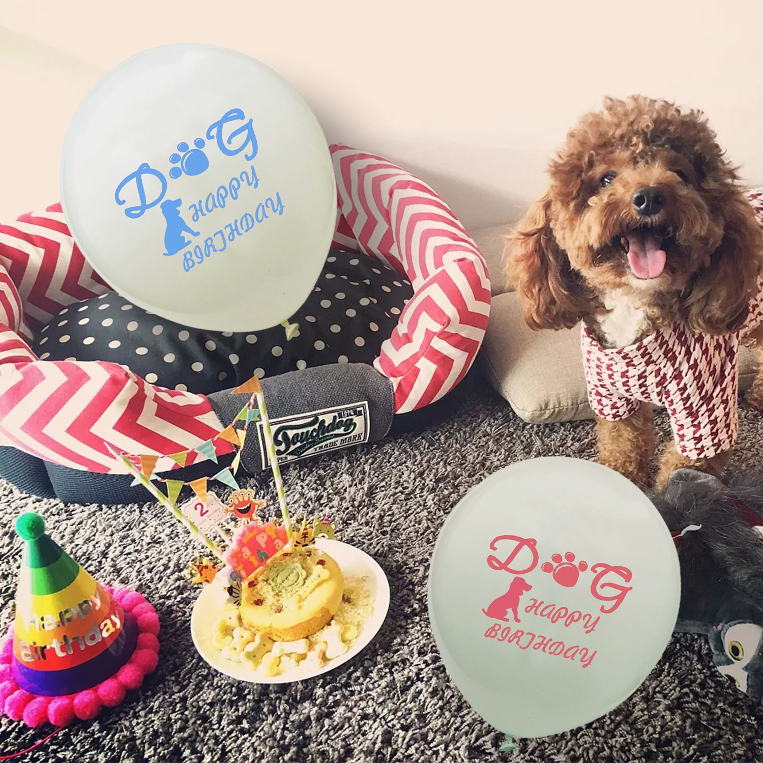 Dogs Birthday Party Decor Balloons Cute LETS PAWTY... – Grandado