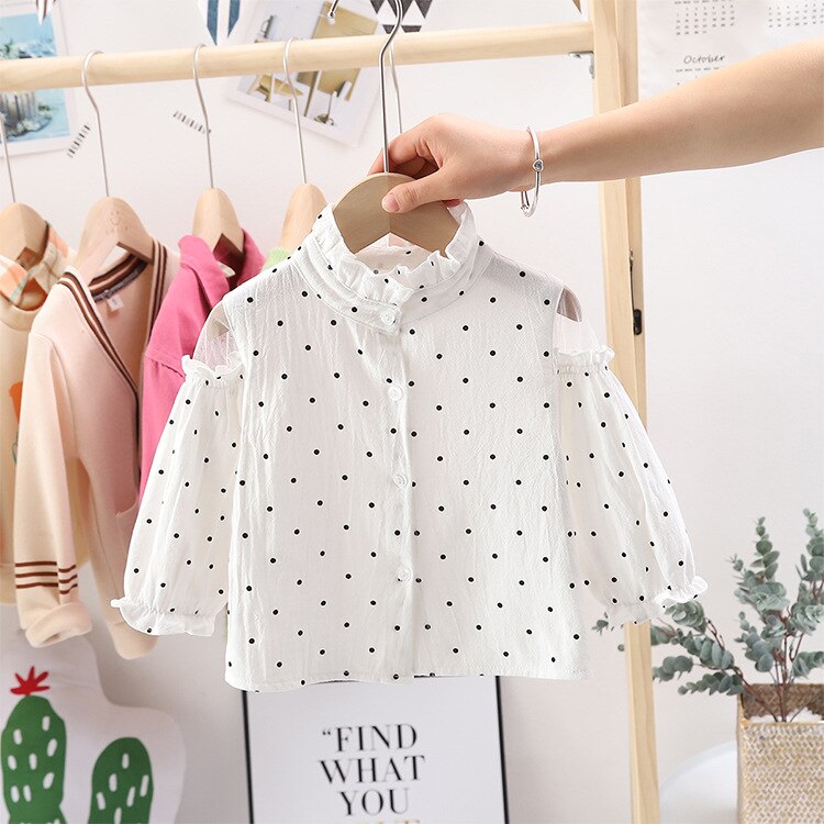 Baby pige bluse skjorter til piger prikker børn bl... – Vicedeal