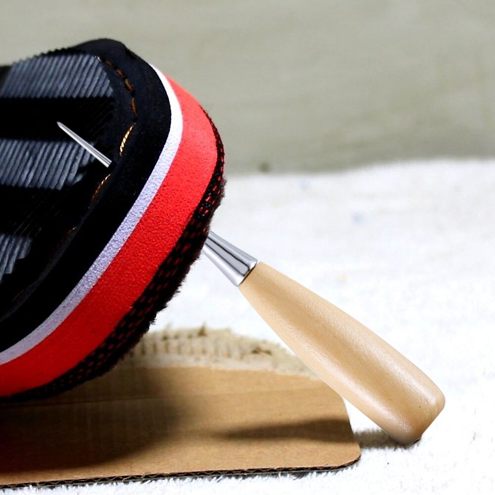 2 Pieces Leather Craft Awl Tool Hole Wooden Handle... – Vicedeal