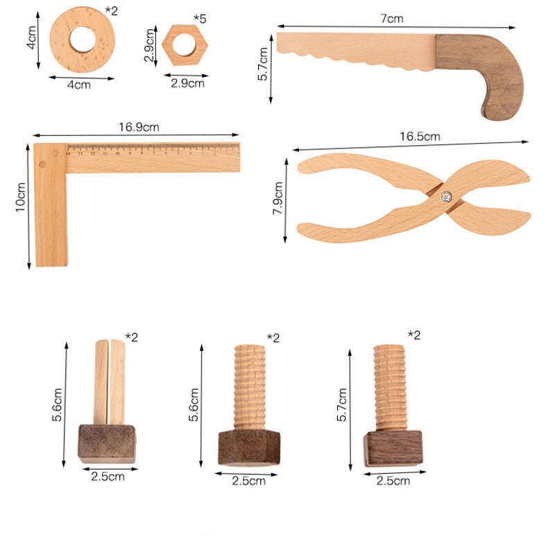 Kids Wooden Toy Handle Tool Box Games Learning Edu... – Grandado