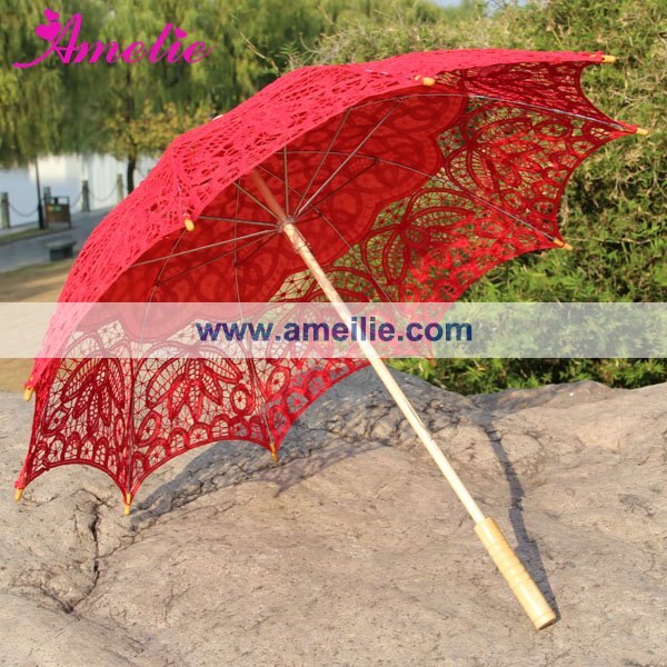 Styles Red Battenburg Lace Parasol,Bridal Wedding ... – Vicedeal