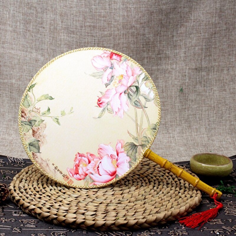 Chinese Style Round Hand Held Folding Silk Fan For... – Grandado