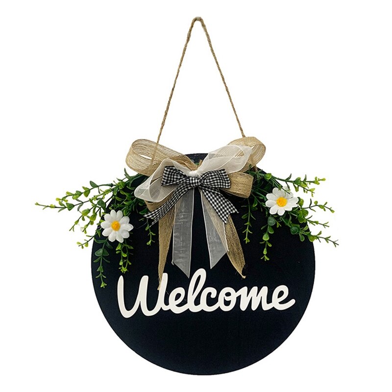 Welcome Sign Welcome Front Door Round Wood Sign Ha... – Grandado