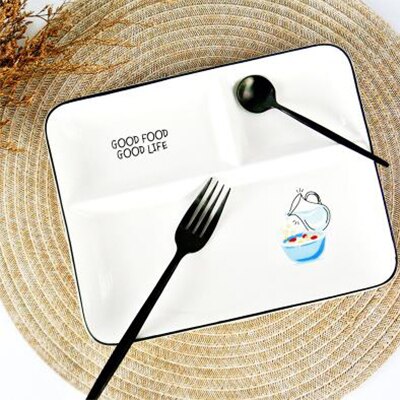 Rectangle Breakfast Food Divided Plate For Dessert... – Vicedeal