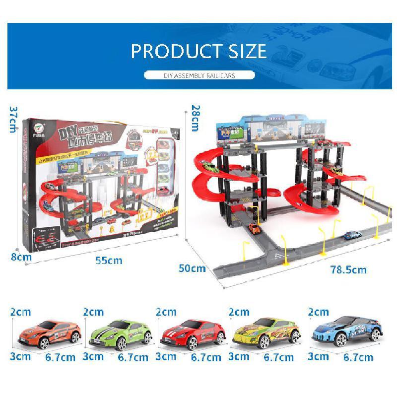 Children's Plastic Parking Toy Set Multi-layer Car... – Grandado