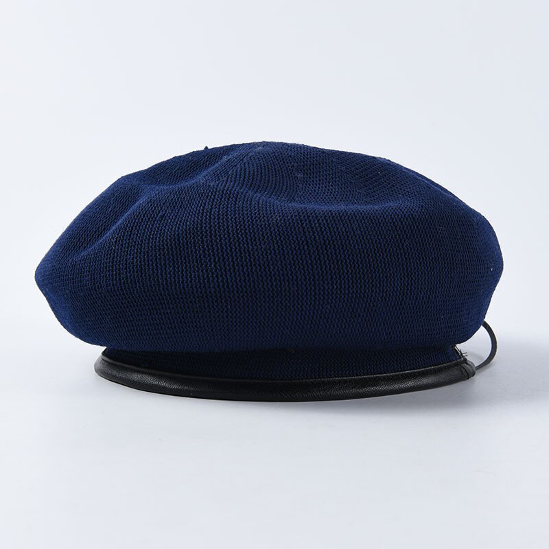 USPOP spring summer berets patchwork leather edges... – Grandado