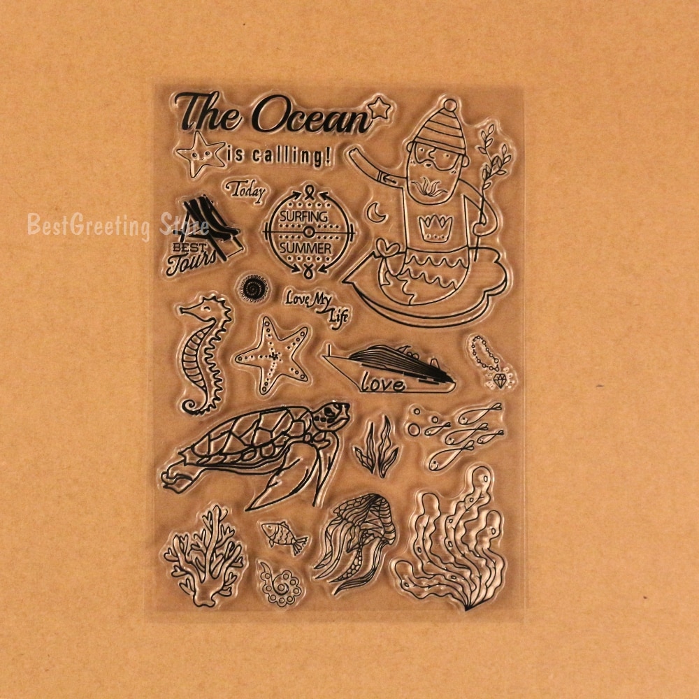 fun the ocean is calling clear stamps transparent ... – Grandado