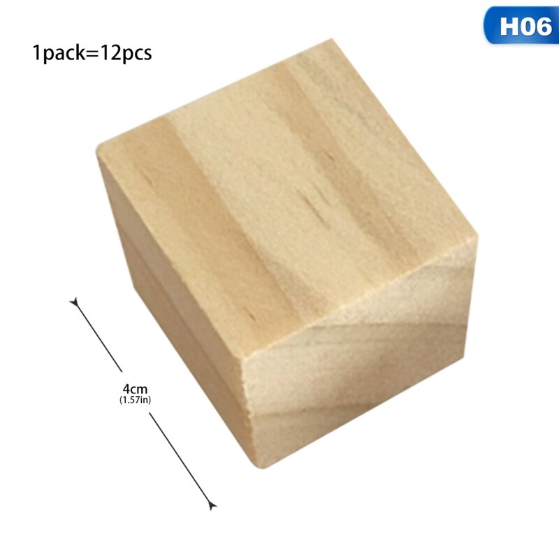 1 Pack Solid Wood Cube Wooden Square Blocks Kids E... – Grandado