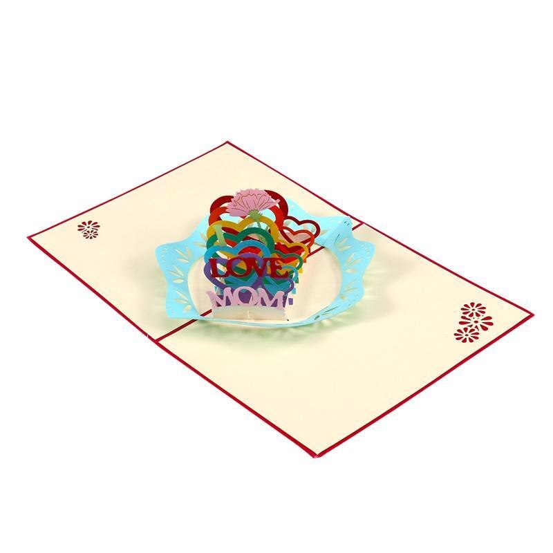 I Love Mom 3D Pop Up Greeting Cards Handmade Wish ... – Grandado