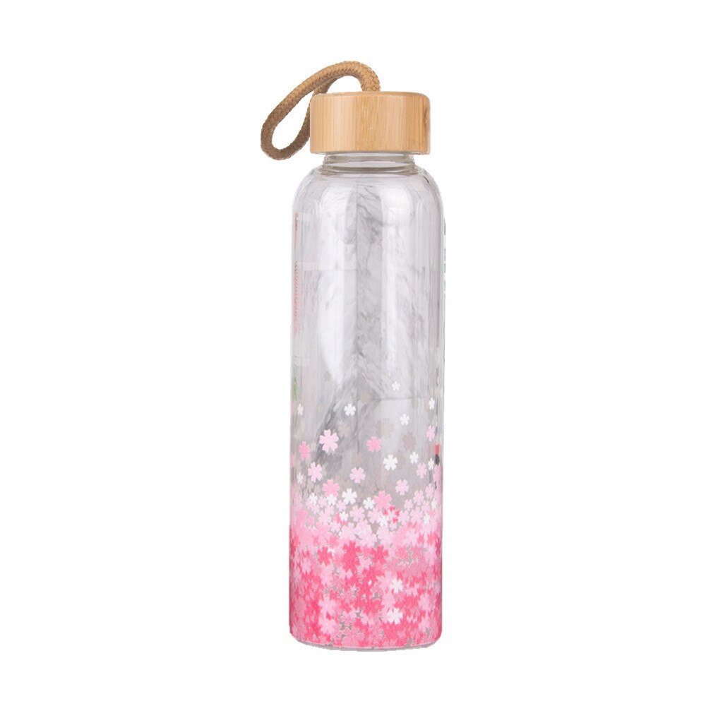 550ml Cute Japanese Glass Water Bottles With Bambo... – Vicedeal