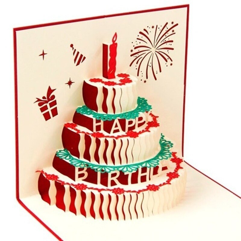 3D Cake Birthday Cards Greeting Card And Envelope ... – Grandado