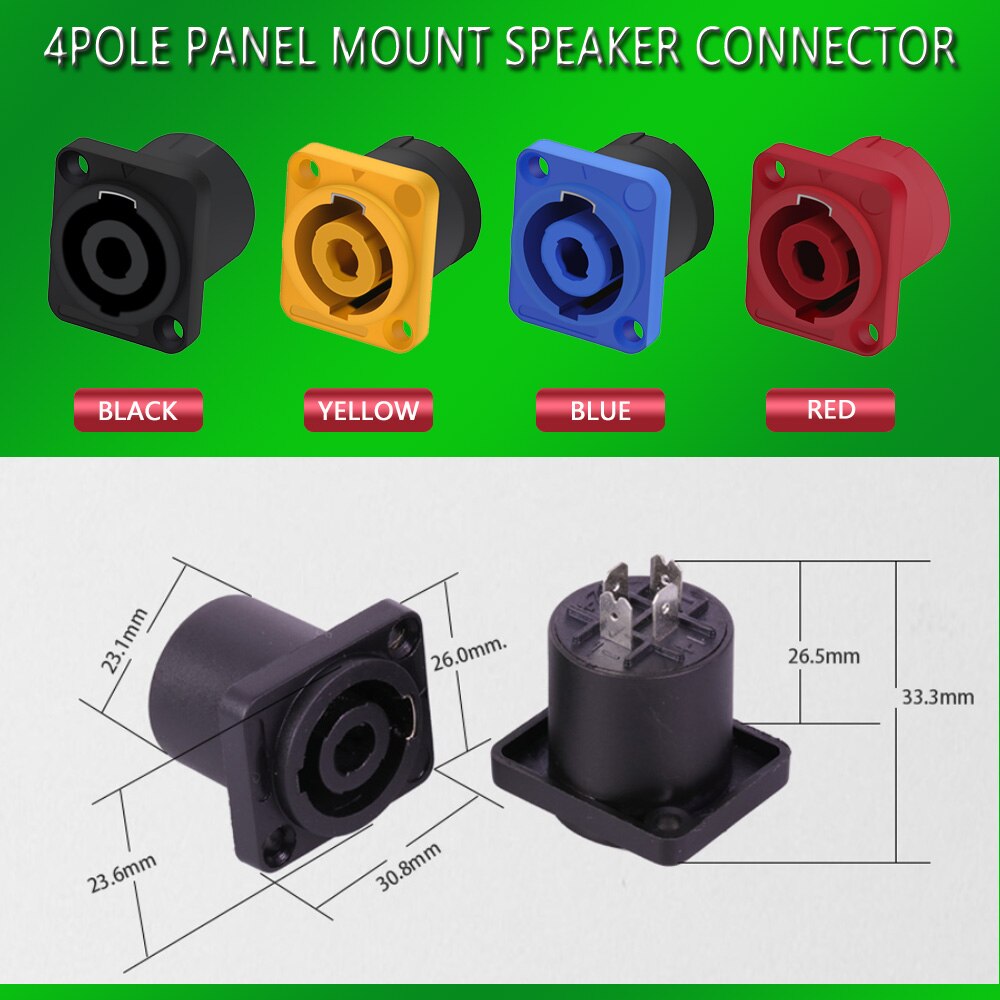 10 Stks/partij 4 Pin Speakon Panel Mount 4 Polen P... – Vicedeal