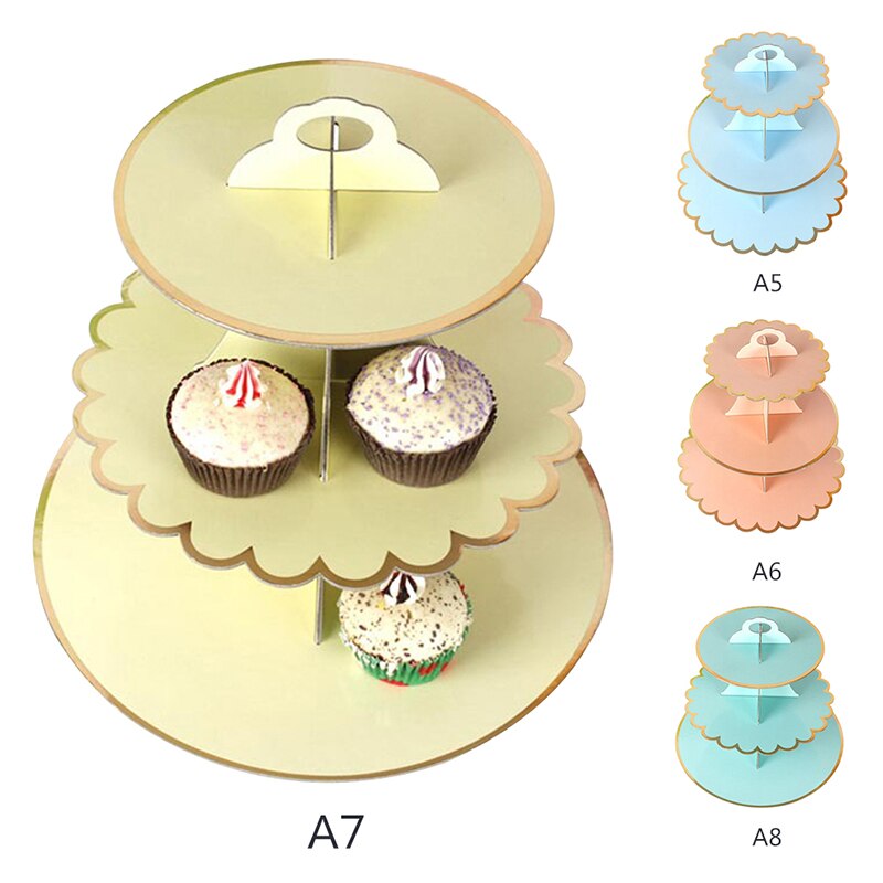 3 Tier Round Cardboard Cupcake Stand Pastry Servin Vicedeal
