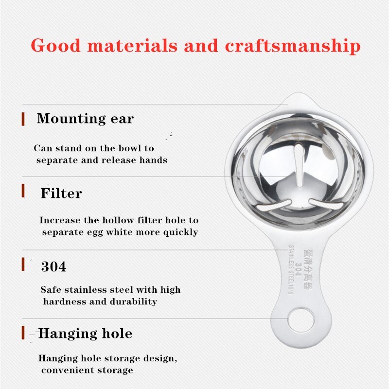 Stainless Egg White Separator Tools Eggs Yolk Filt... – Grandado
