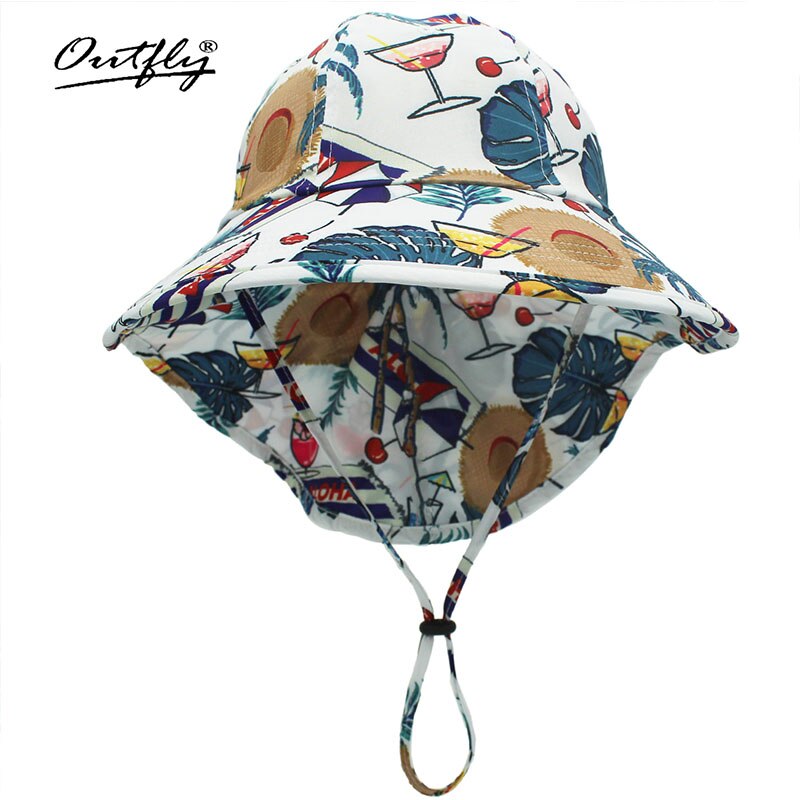 Kids Sunhat Polyester Fabric Wide Hat With Neck Pr... – Grandado