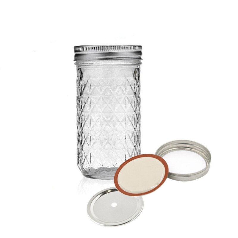 350/500ML Glass Mason Jar with 2pcs Lids Juice Dri... – Grandado