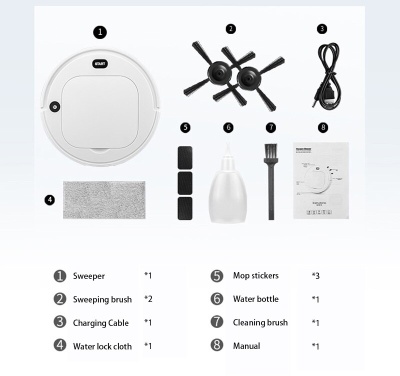 Hem smart soprobot moppning dammsugning spray 3 in... – Vicedeal