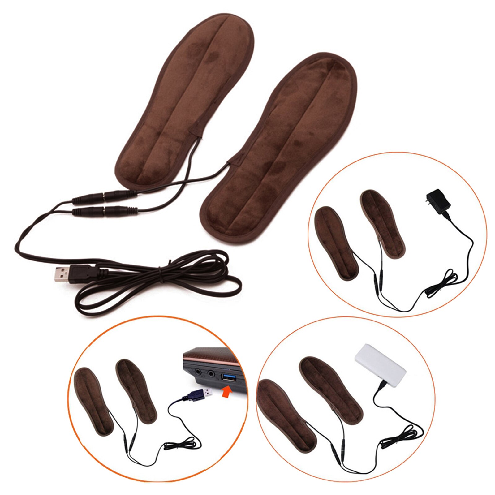 USB Electric Heated Insoles Foot Warmers with Larg... – Grandado
