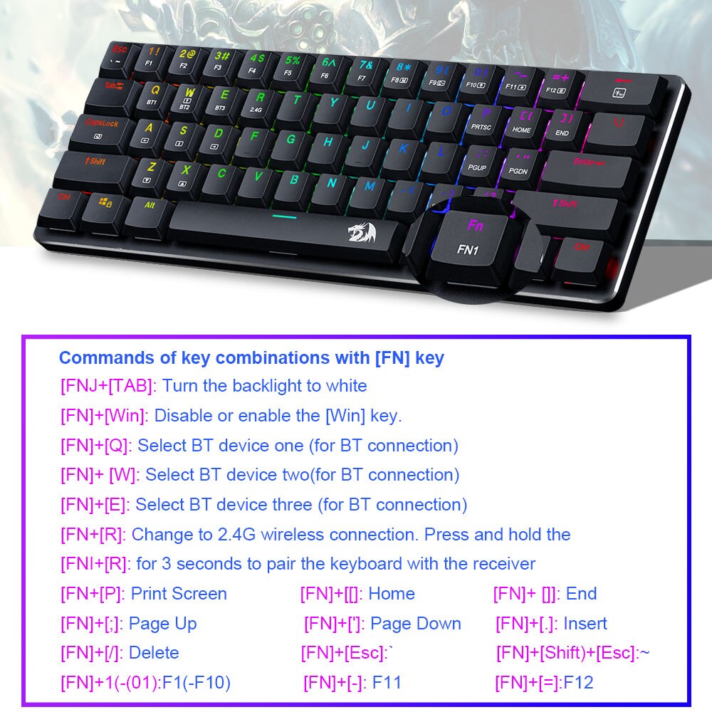 Redragon Elise K615P Super slim RGB Mechanical Gam... – Grandado