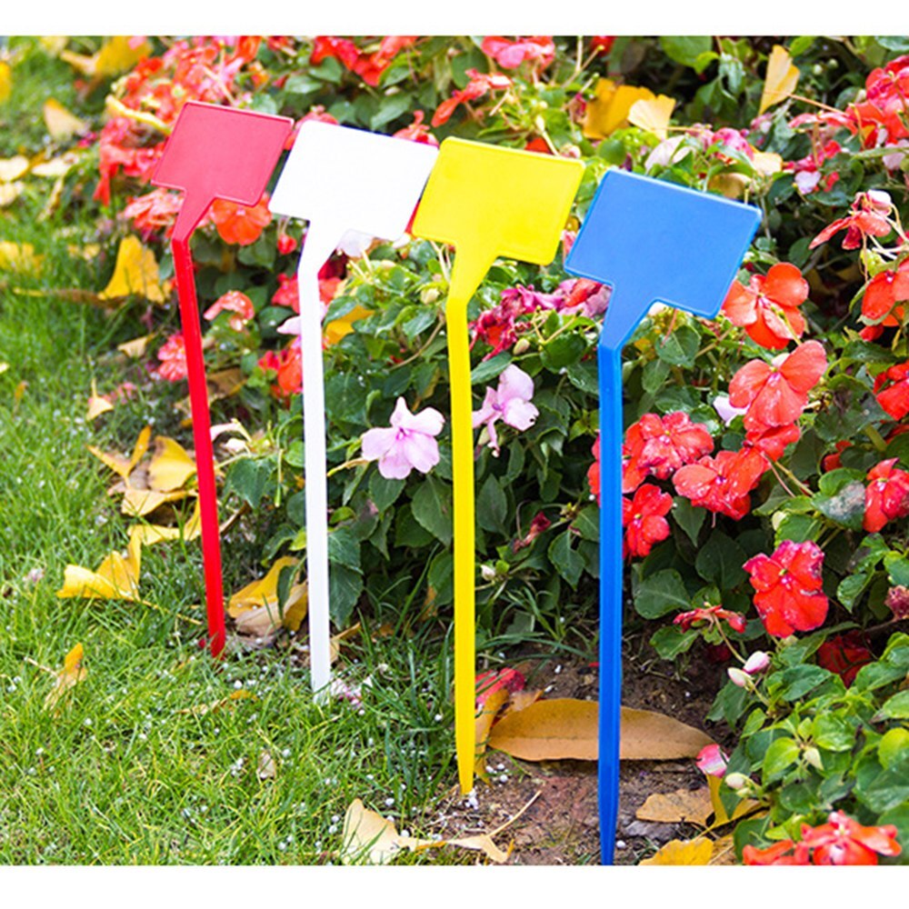 5Pcs Plastic T-Type Upturned Plant Labels Tags Marker Seedl Nursery ...