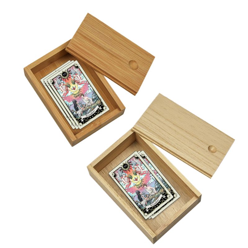 Bamboo Cards Storage Box Desktop Wooden Poker Play... – Grandado