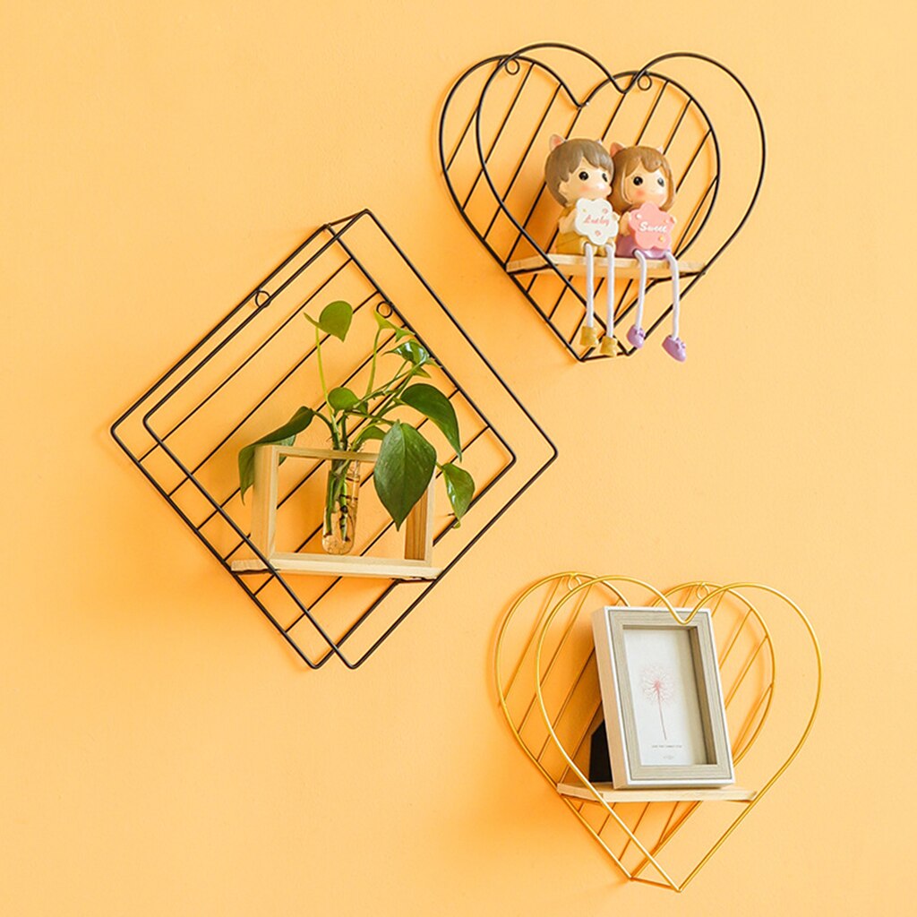 Modern Iron Wire Floating Shelves, Geometric Wall ... – Grandado