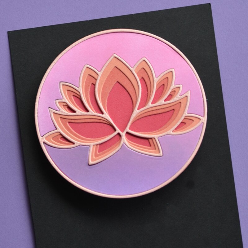 Round Frame Lotus Embossing Layering Metal Cutting... – Grandado