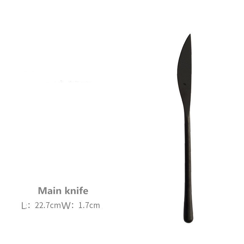 304 Stainless Steel Retro Black Western Cutlery Se... – Vicedeal