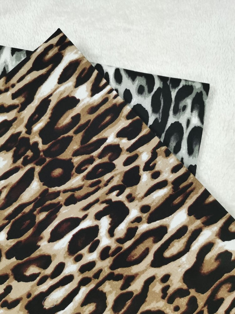 2 Color Cotton Twill Spandex Sexy Leopard Fabric E... – Grandado